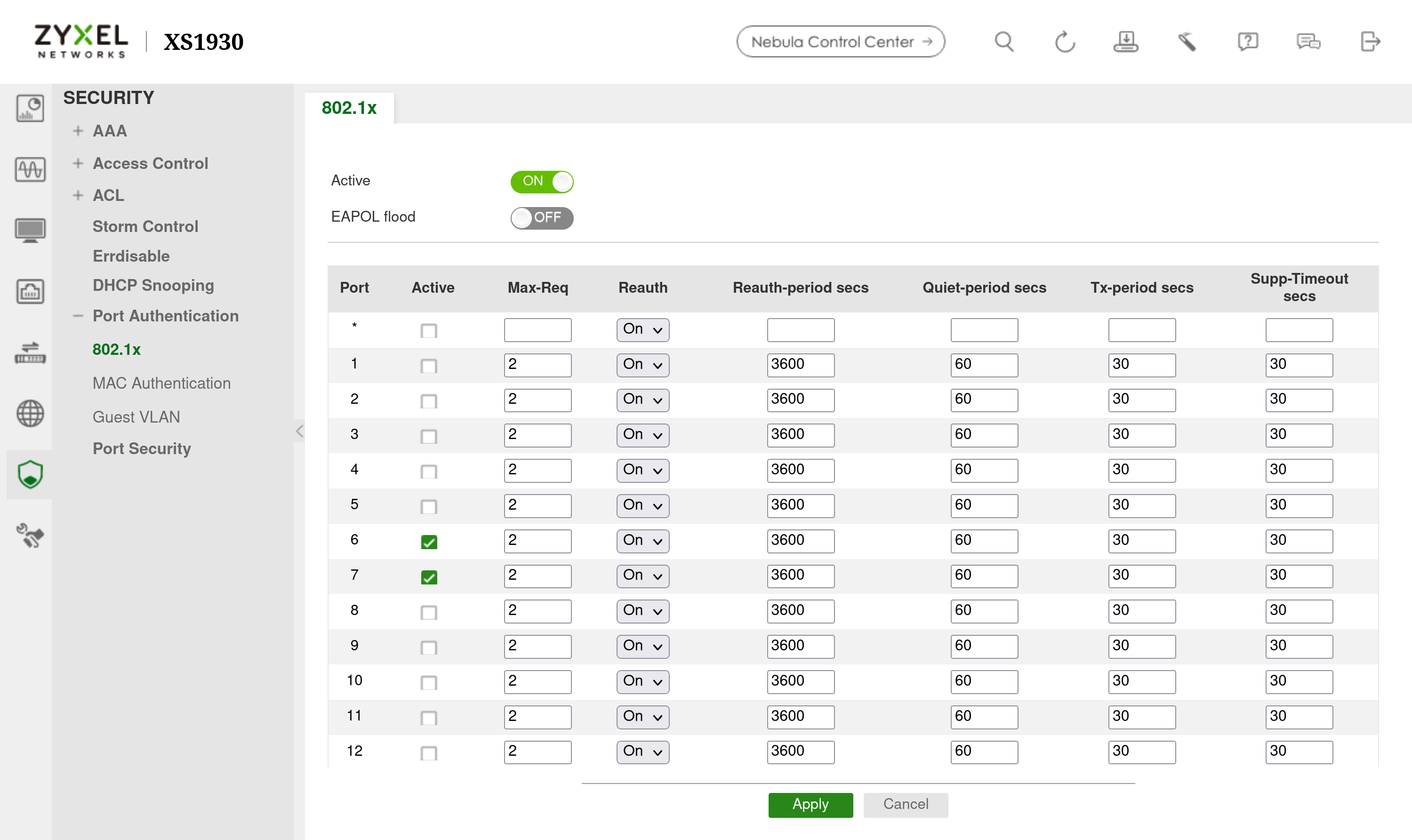 Using the features of dynamic VLAN and authentication on Zyxel switches ...